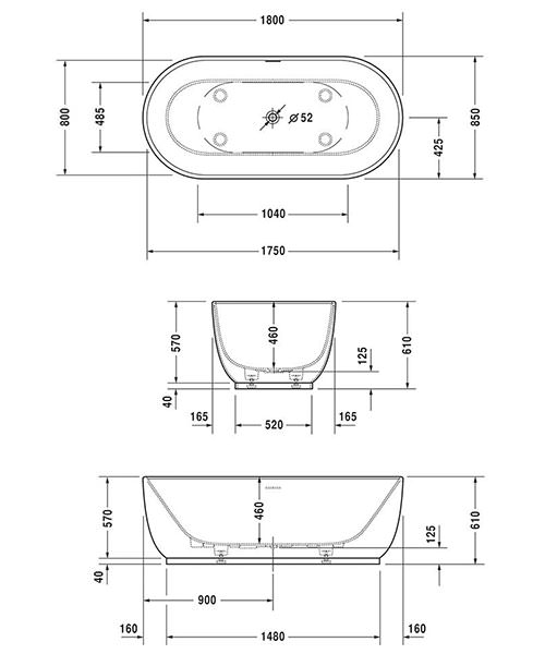 Duravit Luv Freestanding Bathtub - 1800mm x 850mm - 700434000000000