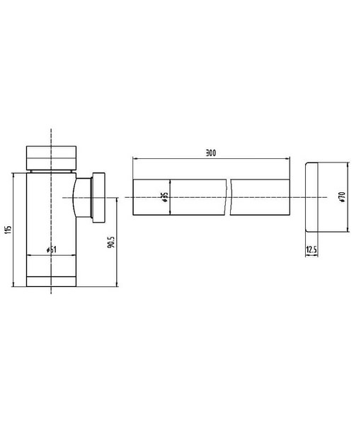 Nuie Minimalist Chrome Plated Bottle Trap