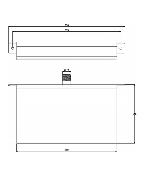 Hudson Reed Slimline Fixed Shower Head Or Waterfall Bath Filler Tap
